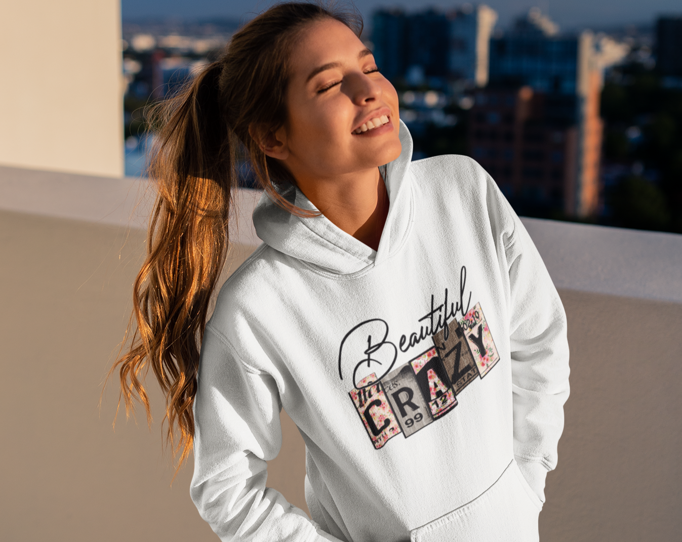 Women's Beautiful Crazy Hoodie | Farm Afternoons